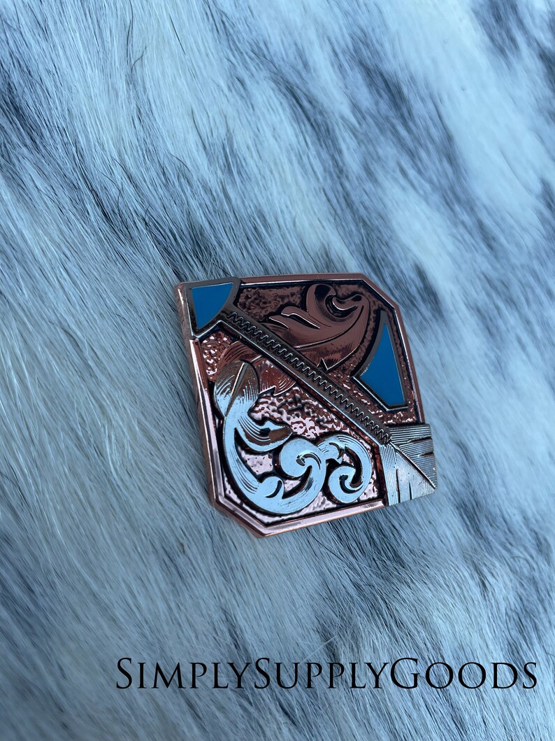 Blue Stone Rose Gold Concho, Western Concho, Leather Concho ...