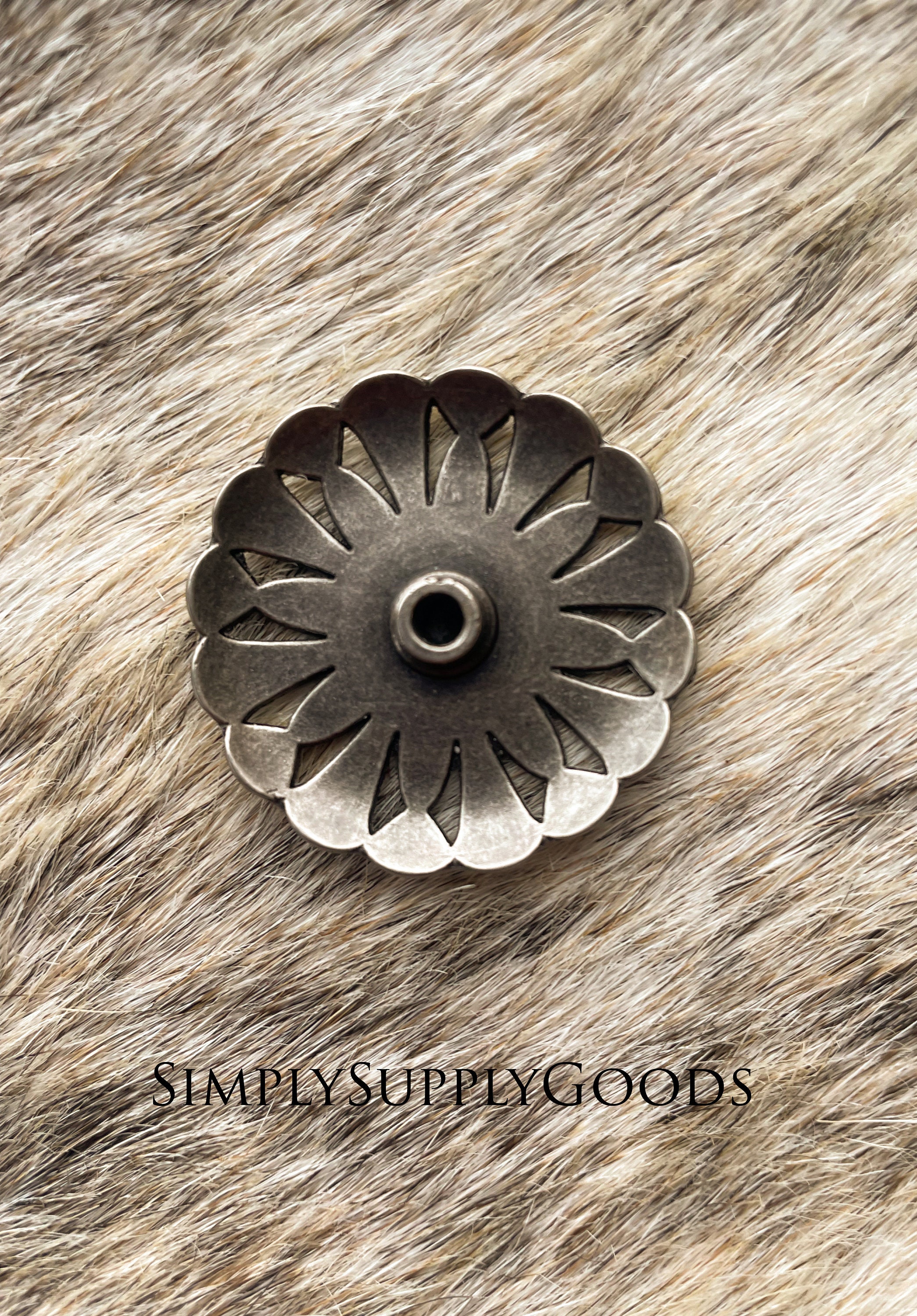 Antique Silver and Turquoise Concho, Tack Making Concho, Leather ...