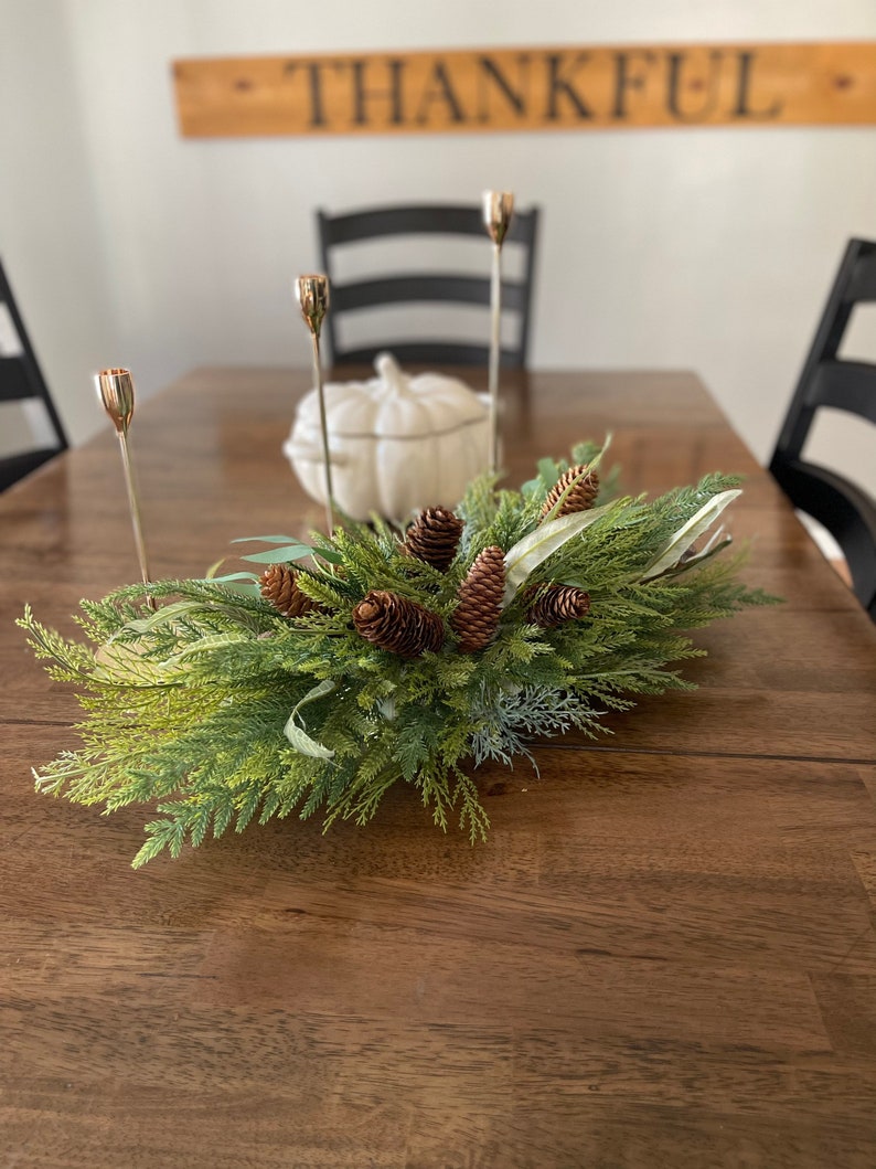 Premium Faux Greenery Table Arrangement - Etsy