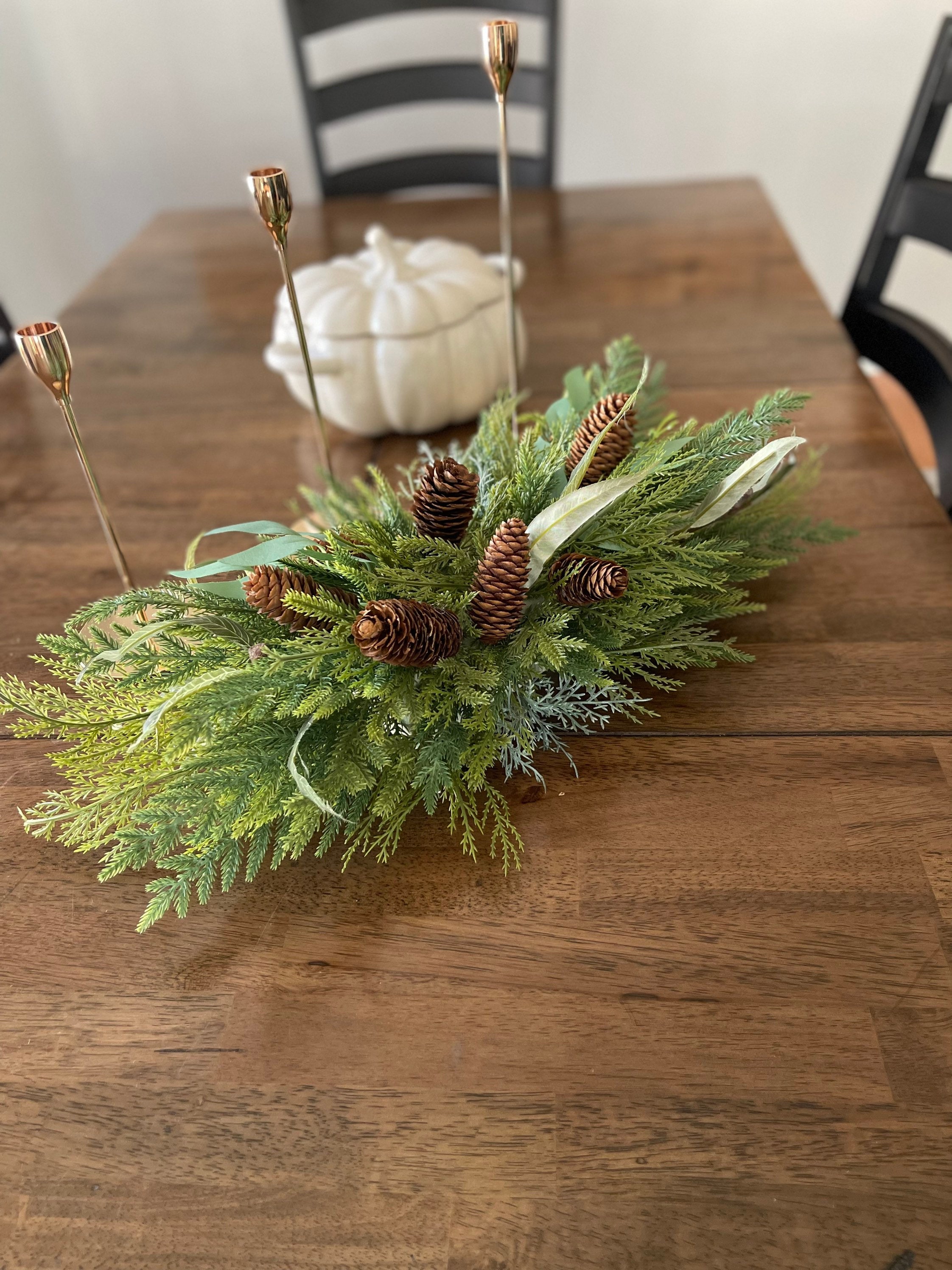 Premium Faux Greenery Table Arrangement - Etsy