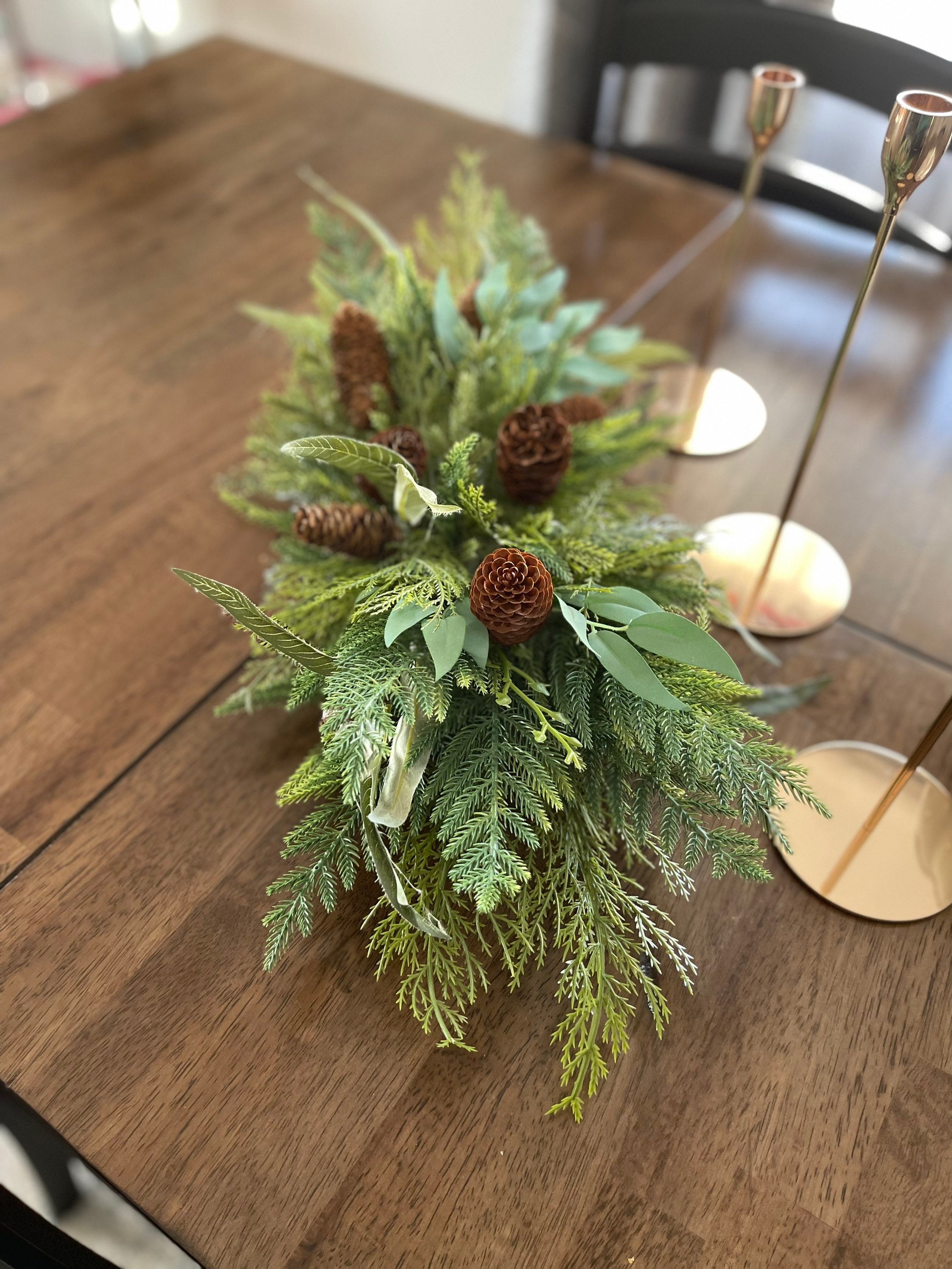 Premium Faux Greenery Table Arrangement - Etsy