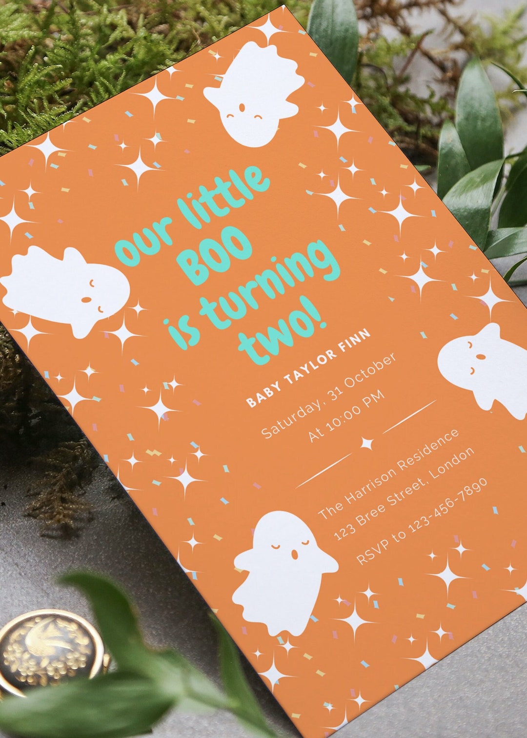 Our Little Boo is Turning Two Invitation Template Boy Girl Birthday ...