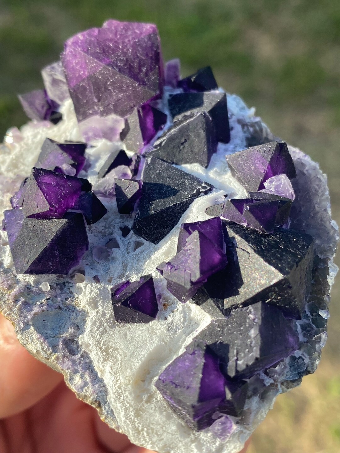 Awesome Purple Octahedral Fluorite Cluster on Matrix - Etsy