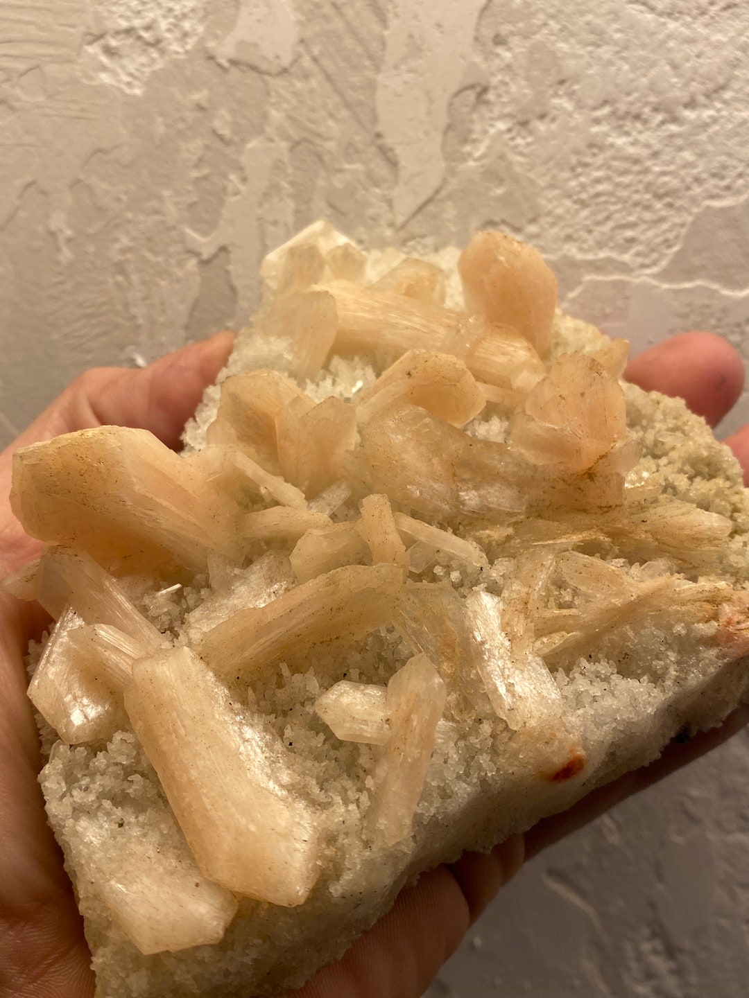 Pink Stilbite Cluster on Matrix - Etsy