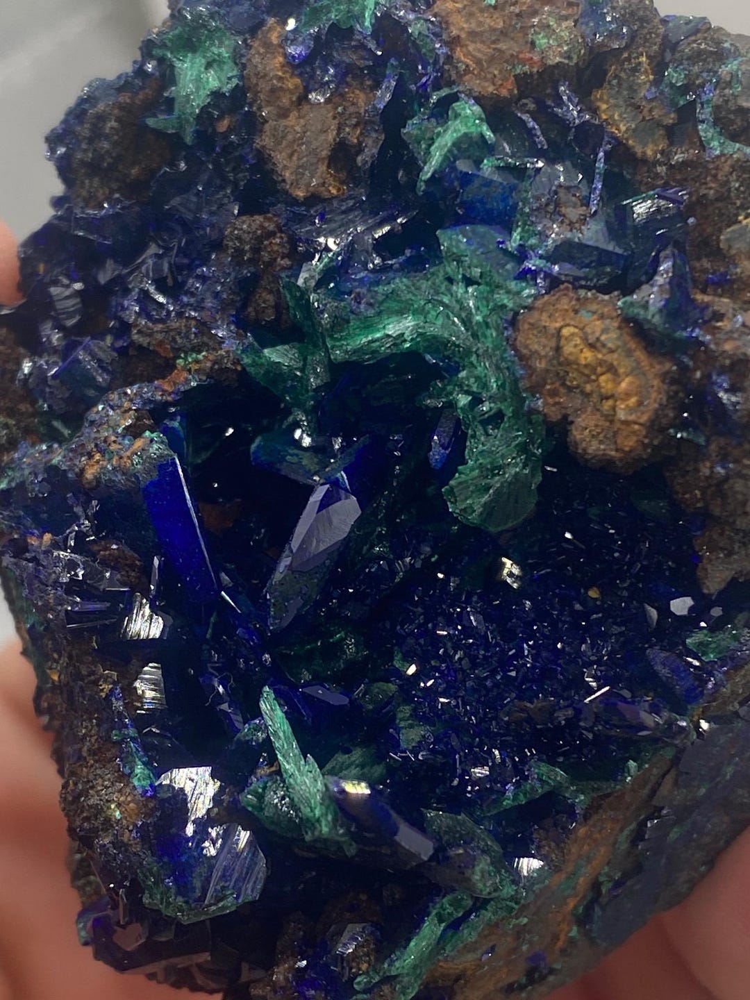 Deep Blue Azurite Crystals on Malachite! - Etsy