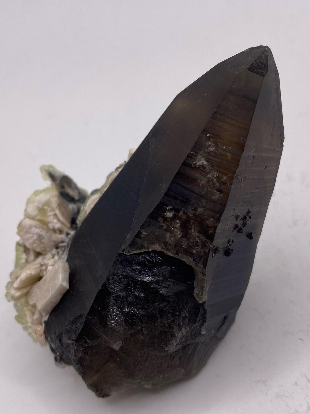 Glowing Green UV Reactive Hyalite Opal on Smoky Quartz! SEE VIDEO! - Etsy