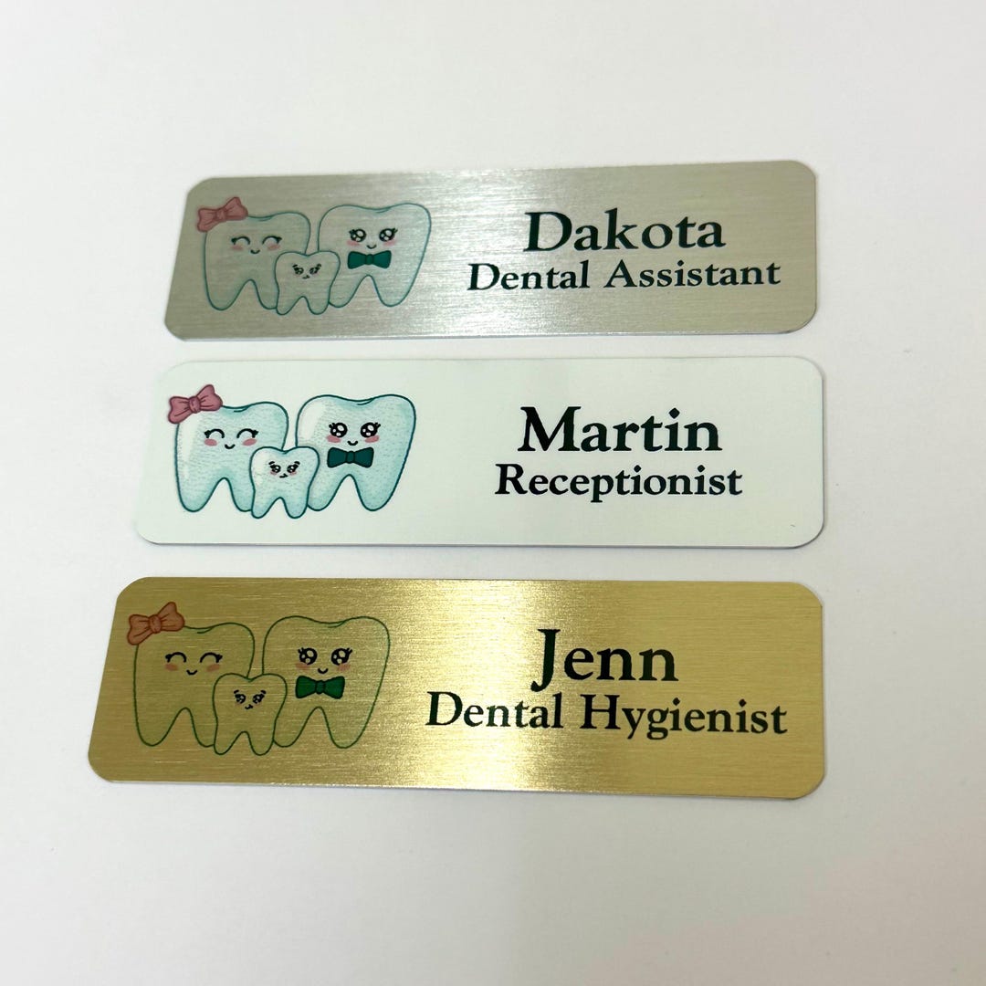 Tooth Name Badge Personalized Student, Assistant, Work Name Tags ...