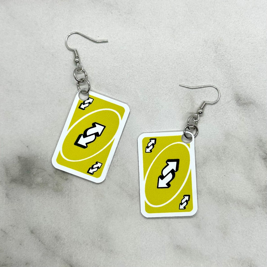 Yellow Uno Reverse Card Earrings - Etsy