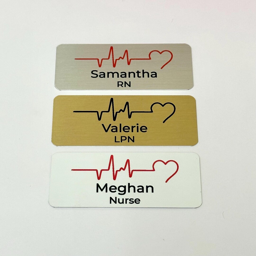 Heartbeat Medical Nurse Name Tags Name Badges for Hospital, Doctors ...