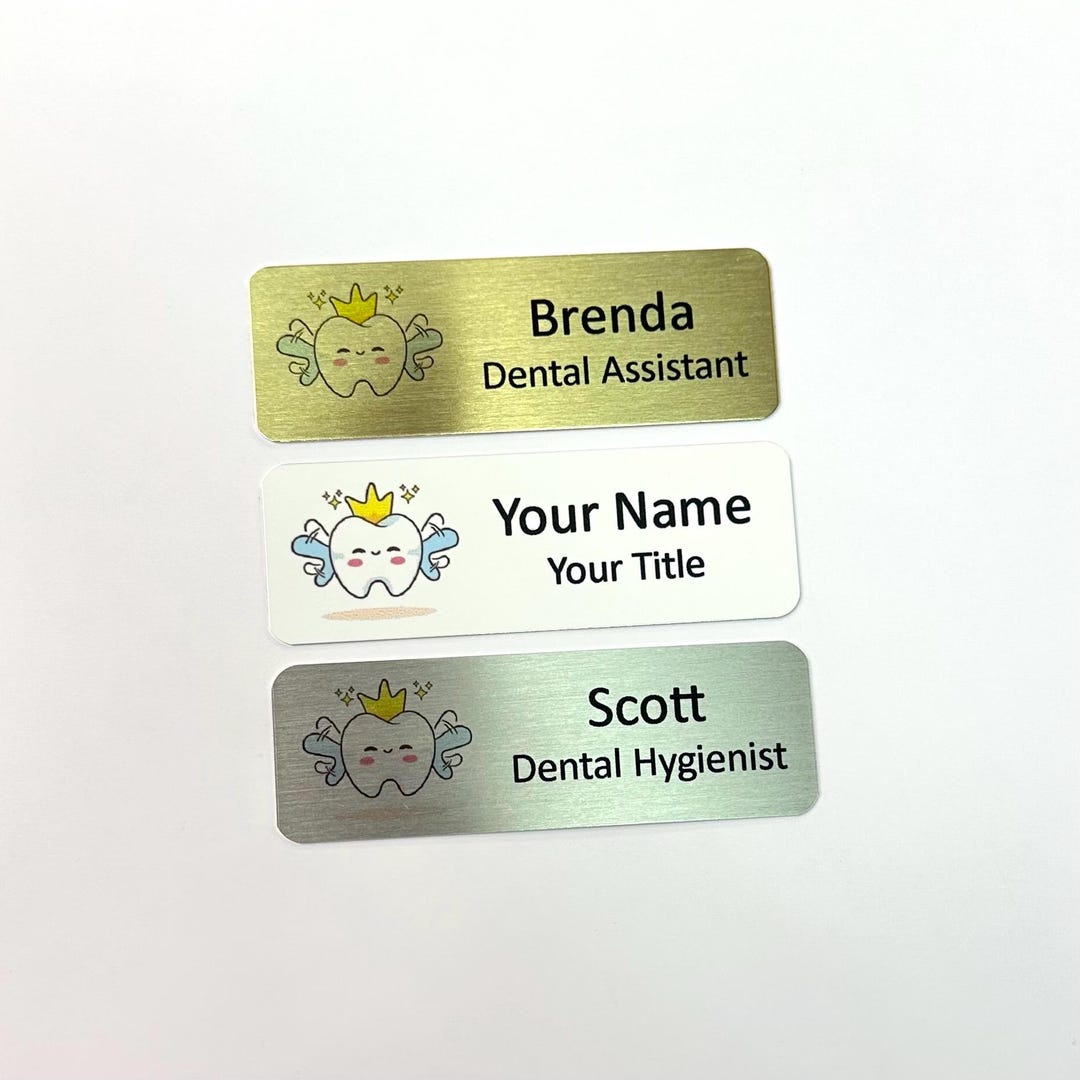 Cute Tooth Name Badge | Personalized Student, Assistant, Work Name Tags ...