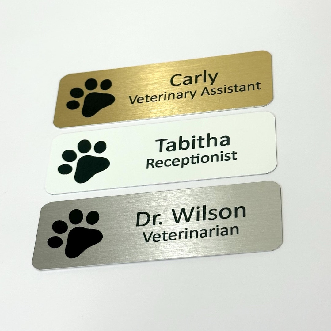 Paw Print Veterinary Name Tags | Name Badges for Work | Personalized ...
