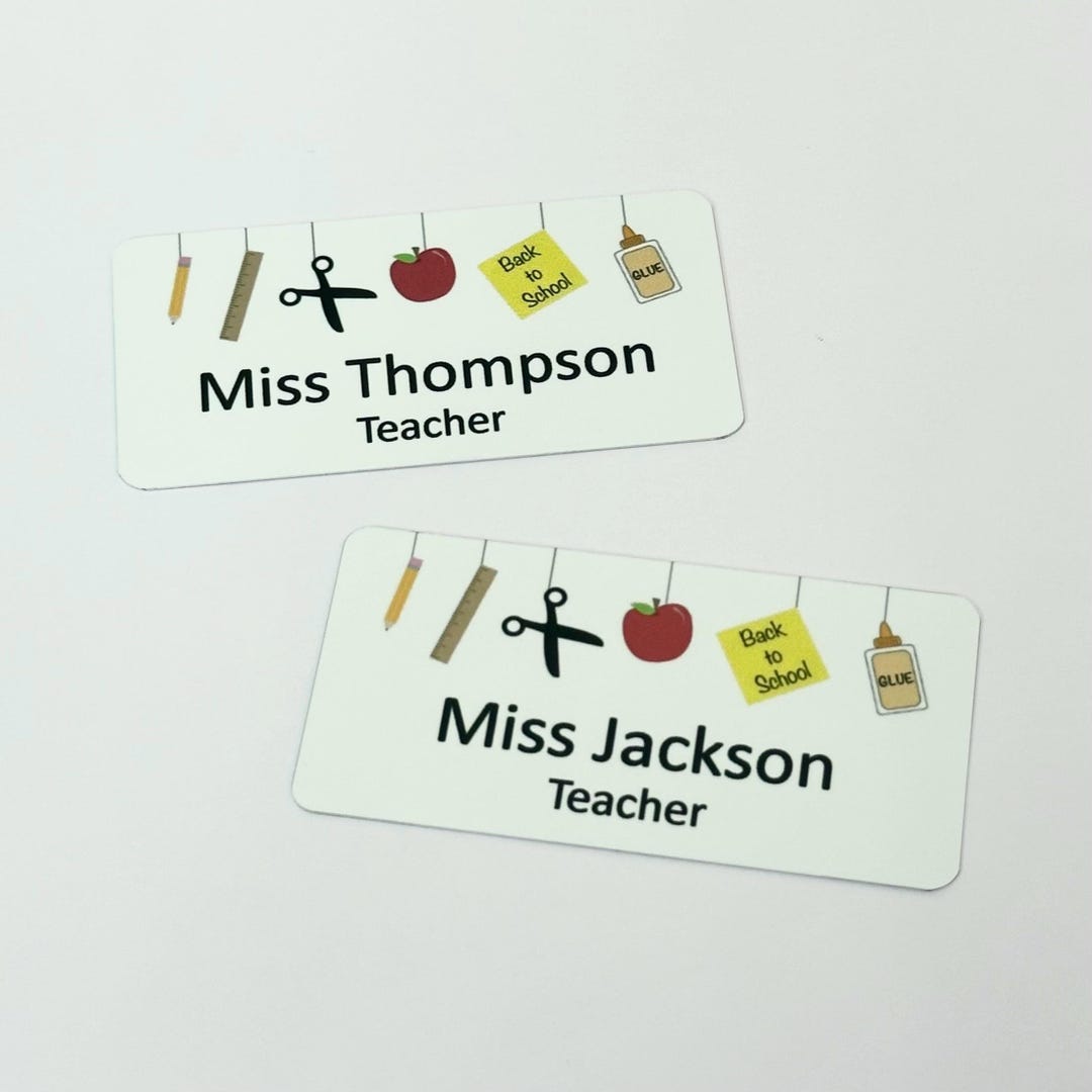 Educational Theme Teacher Name Tags Name Badges for Work Personalized ...