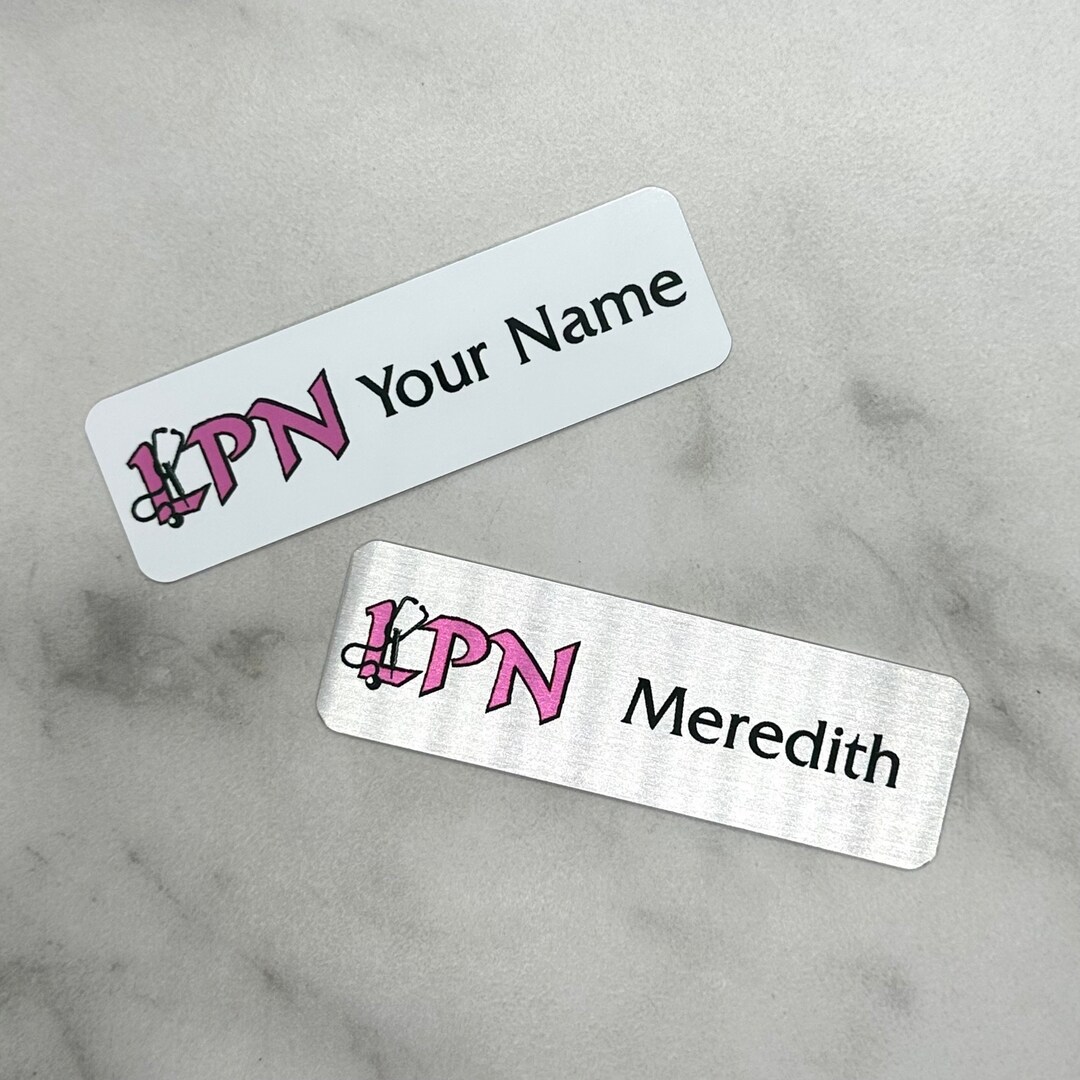 LPN Nurse Name Tag Custom Name Tags Name Badges for Work Personalized ...