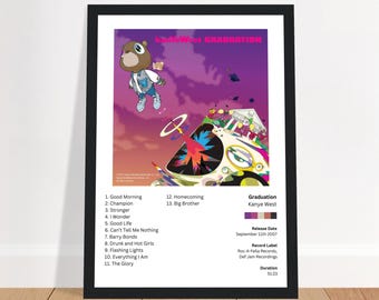 Kanye West 'graduation' Album Cover Poster (dark) - Music Wall Art ...