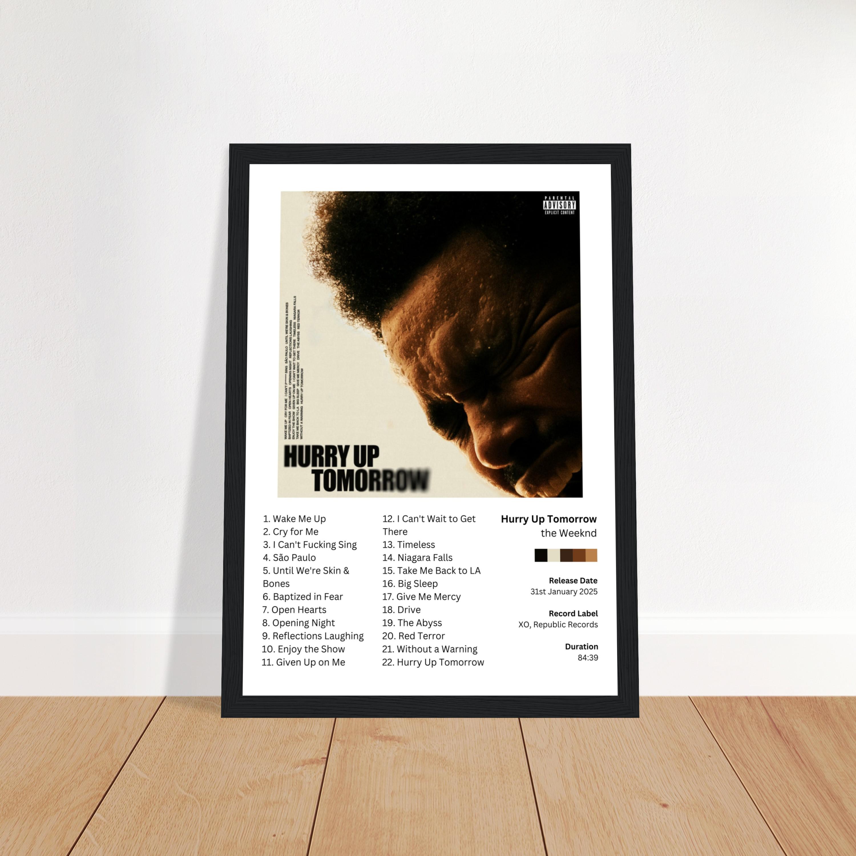 The Weeknd = Hurry up Tomorrow Poster | Album Cover Wall Art | Tracklist Music Print | Digital ...