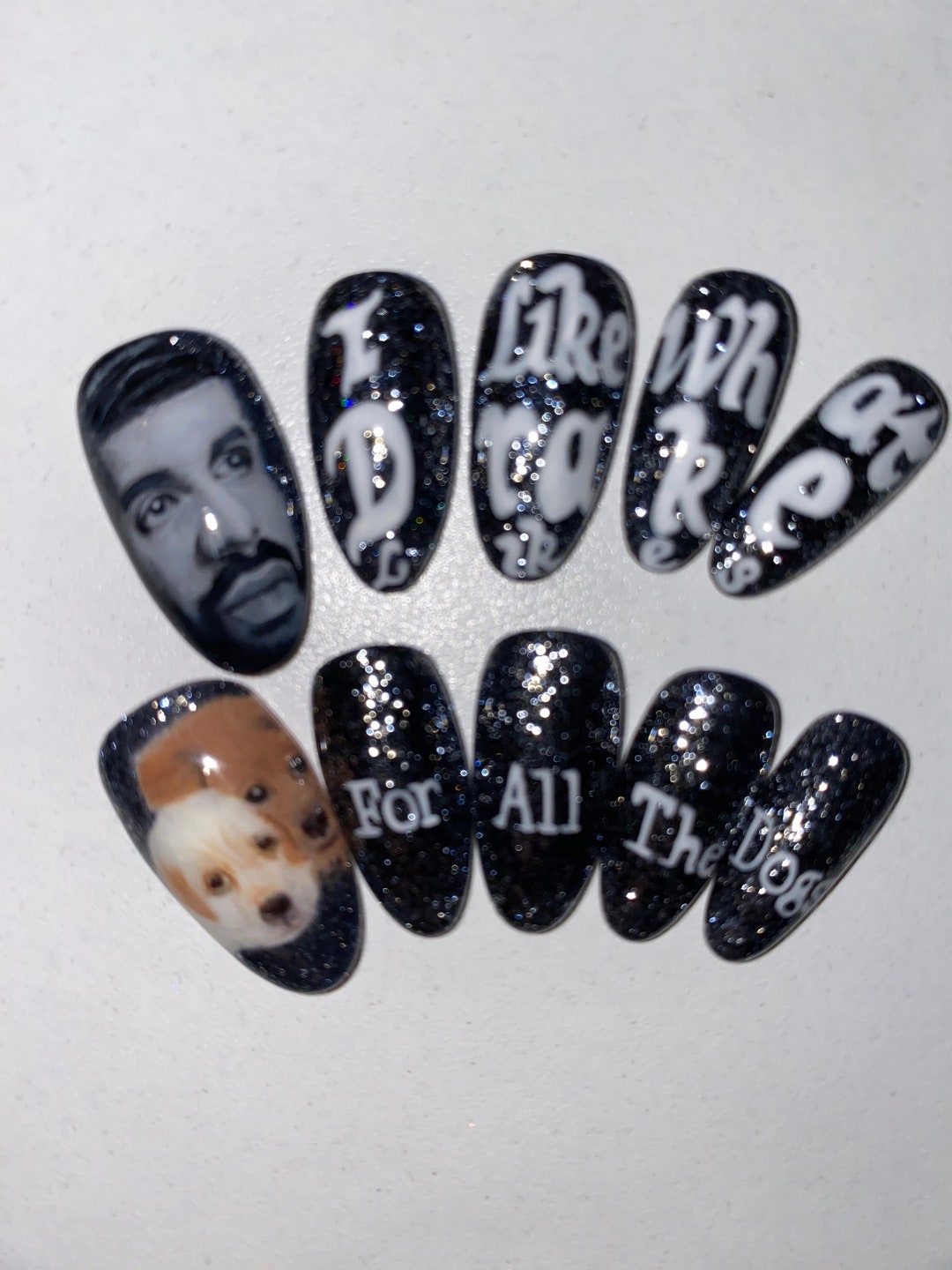 Drake Press on Nails - Etsy