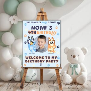 Editable Bluey Welcome Sign for Boy Bluey Dog Birthday Sign Bluey ...