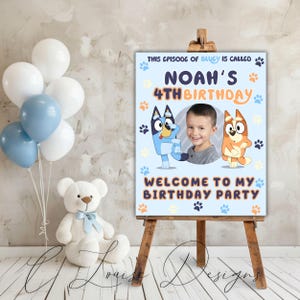 Editable Bluey Welcome Sign for Boy Bluey Dog Birthday Sign Bluey ...