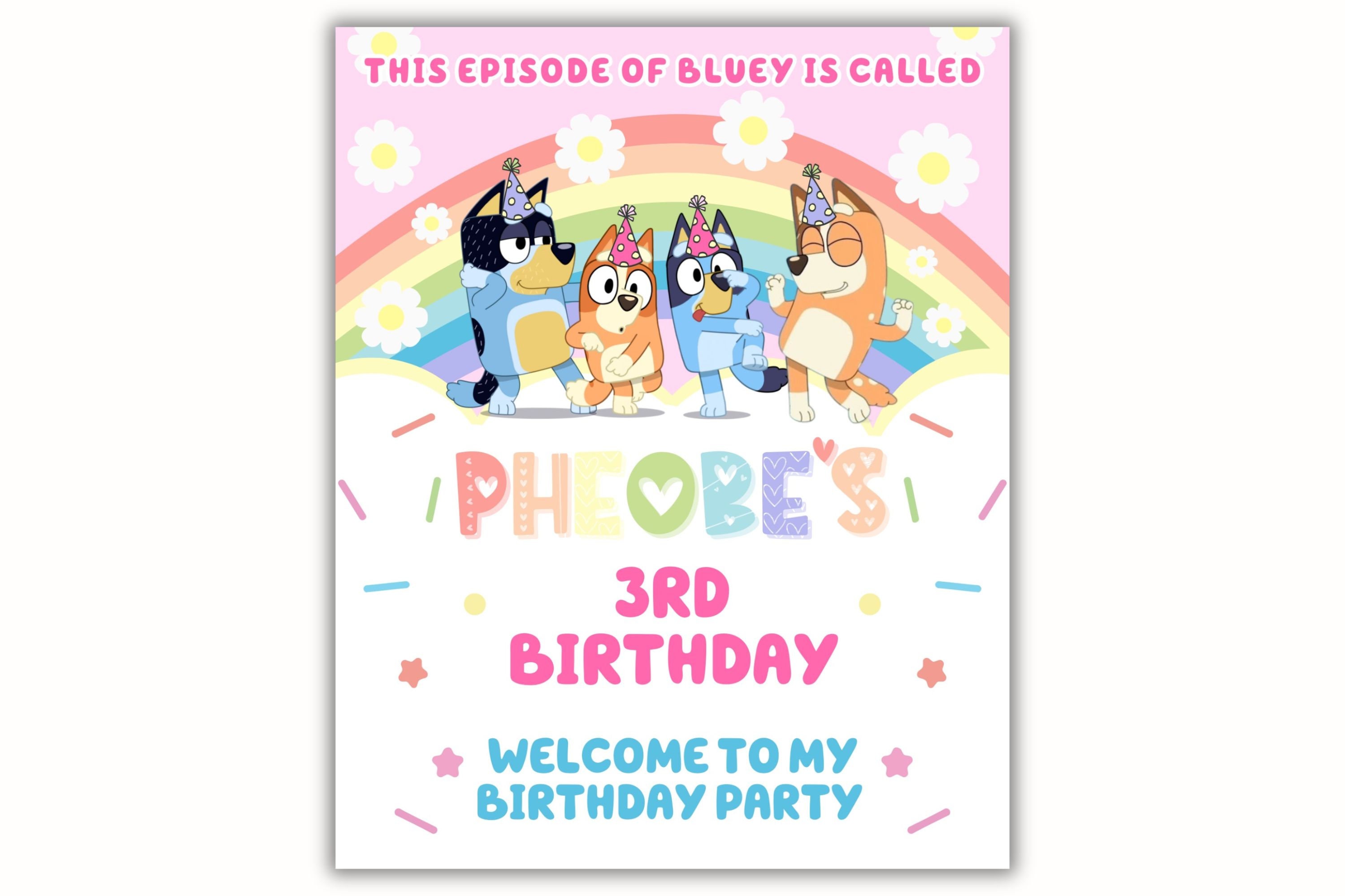 Editable Bluey Welcome Sign for Girl Blue Dog Birthday Sign Bluey ...