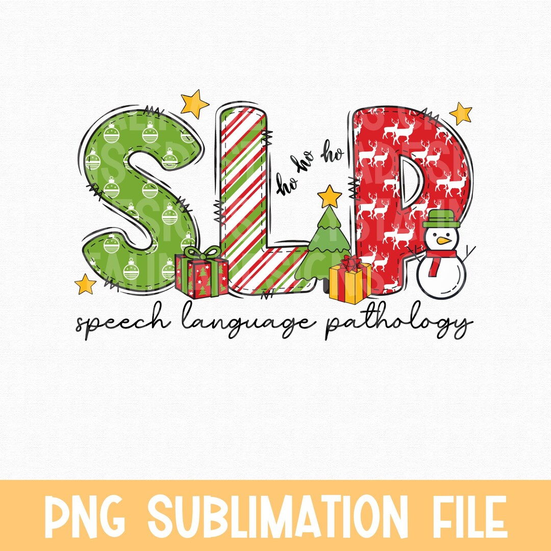SLP Christmas PNG Sublimation File, Christmas Speech Language Pathology ...