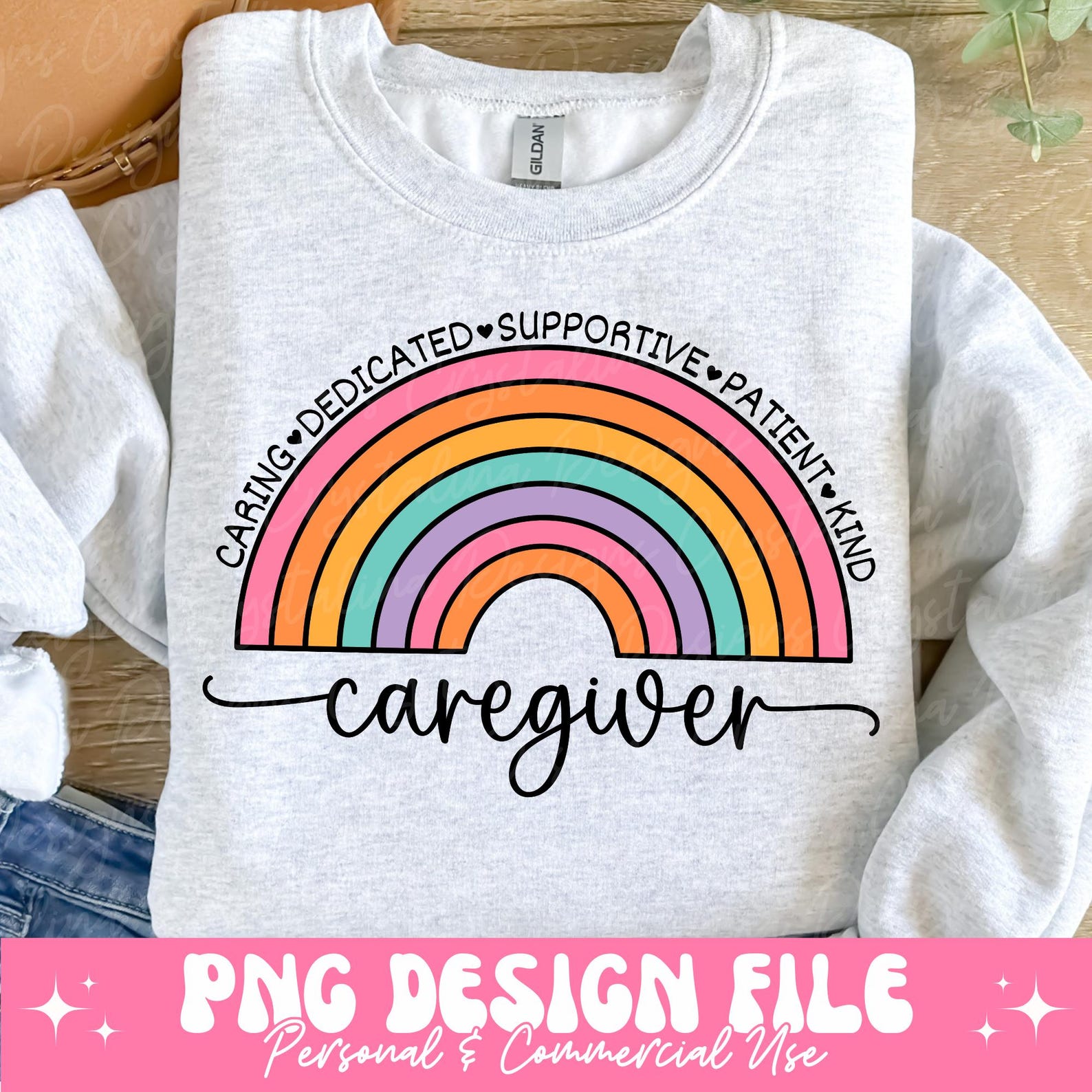 Caregiver PNG Sublimation Design File, Caregiver PNG Tshirt Design Gift ...