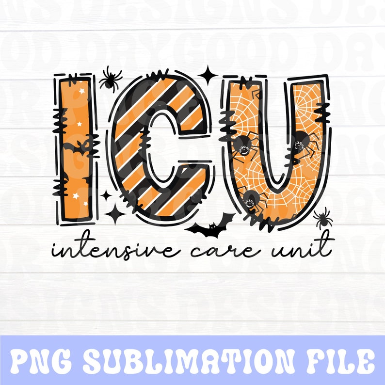 ICU Nurse Halloween PNG Sublimation File, Spooky Intensive Care Unit ...