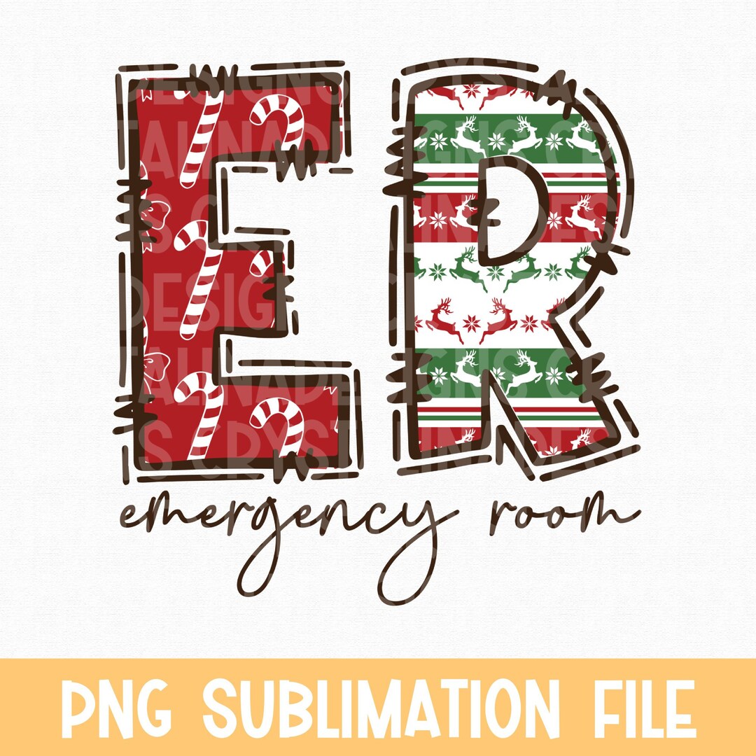 ER Nurse Christmas PNG Sublimation, Christmas ER Nurse Xmas Holiday ...