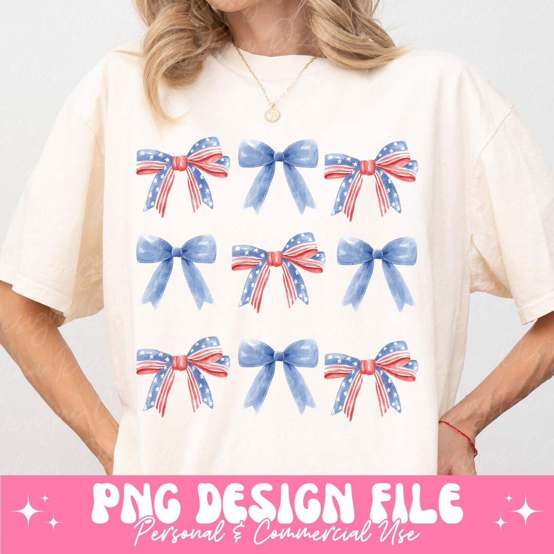 USA Coquette Bow PNG, 4th of July Bow PNG, America Girly Aesthetic Png ...