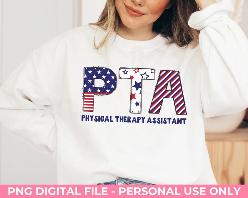 PTA July 4th Usa Flag PNG Sublimation Physical Therapy - Etsy