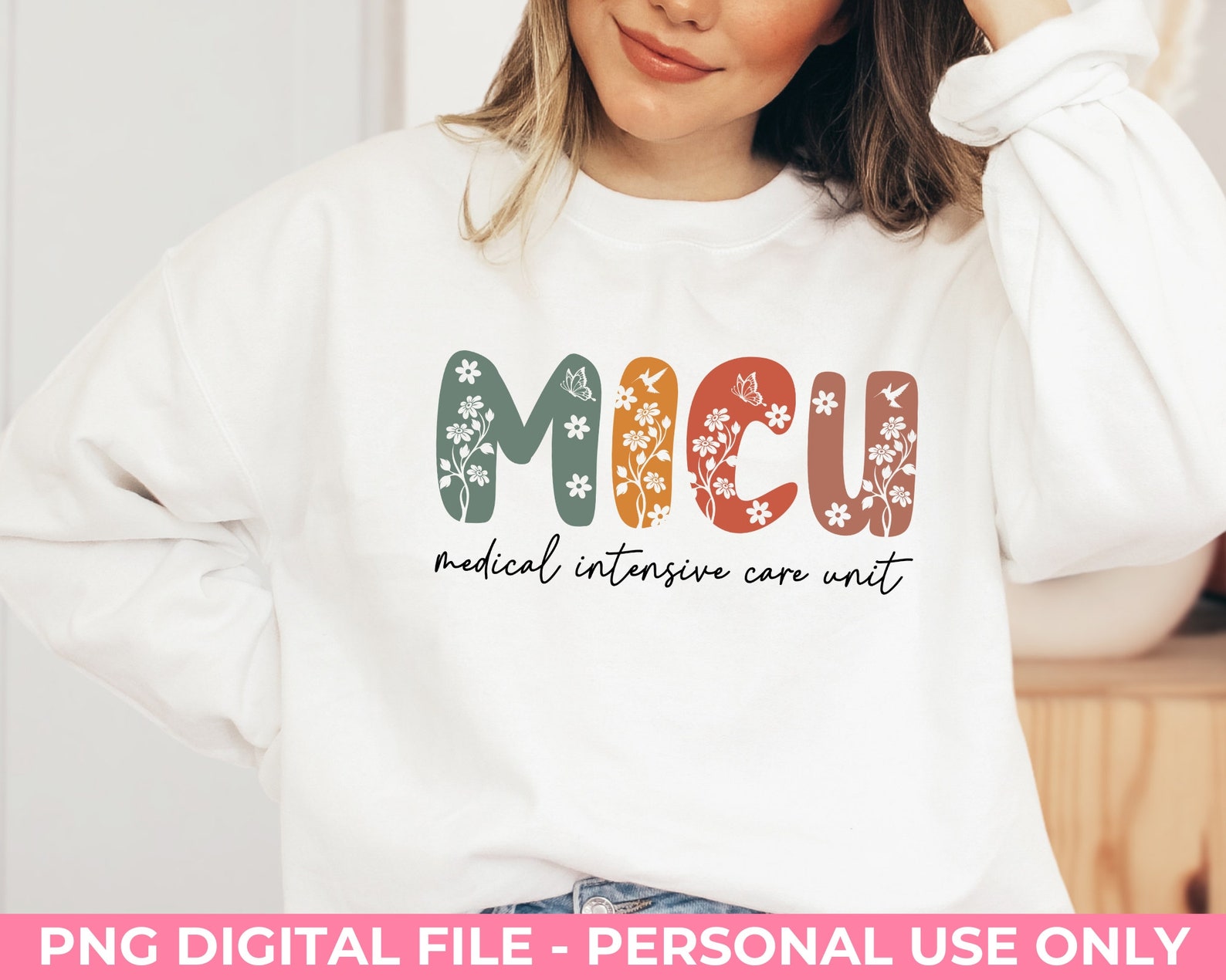 Micu Nurse Floral PNG Sublimation Gift Micu Boho Tshirt - Etsy