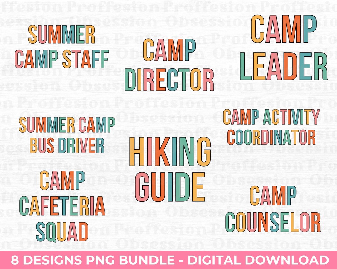 Camp Staff PNG Sublimation Bundle, Camping Staff Shirt Png Designs ...