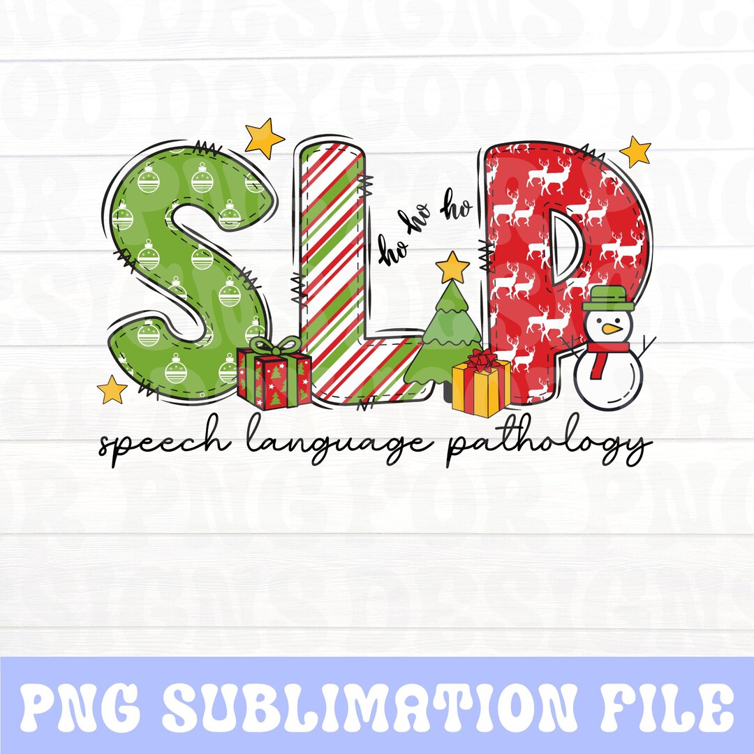 SLP Christmas PNG Sublimation File, Christmas Speech Language Pathology ...