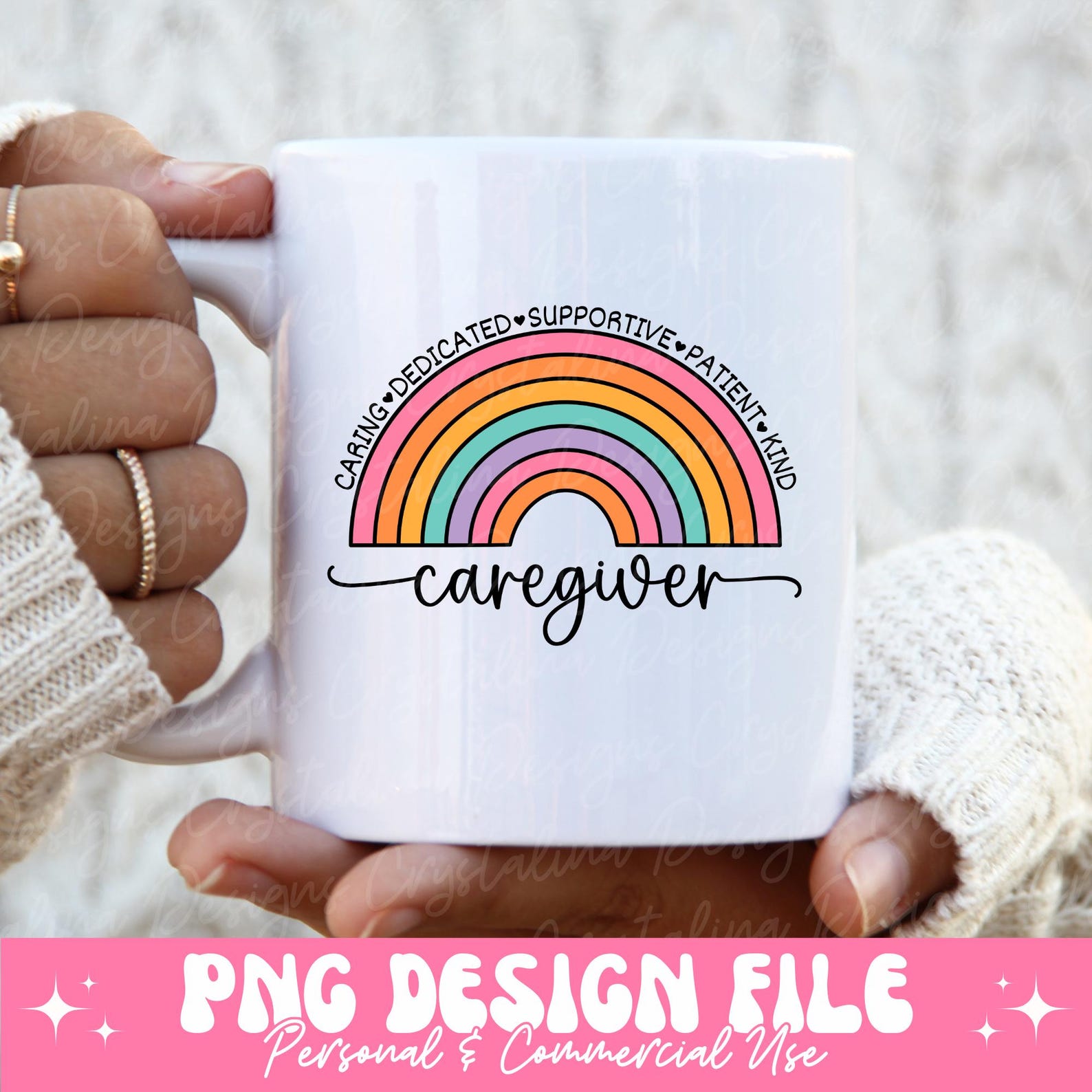Caregiver PNG Sublimation Design File, Caregiver PNG Tshirt Design Gift ...