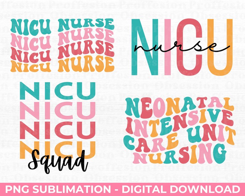 NICU Nurse PNG Sublimation Bundle, Neonatal ICU Nurse Png Bundle ...