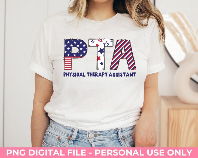 PTA July 4th Usa Flag PNG Sublimation Physical Therapy - Etsy