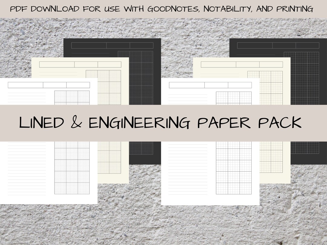 Digital Lined & Engineering Paper Download for Lecture Notes, Goodnotes ...