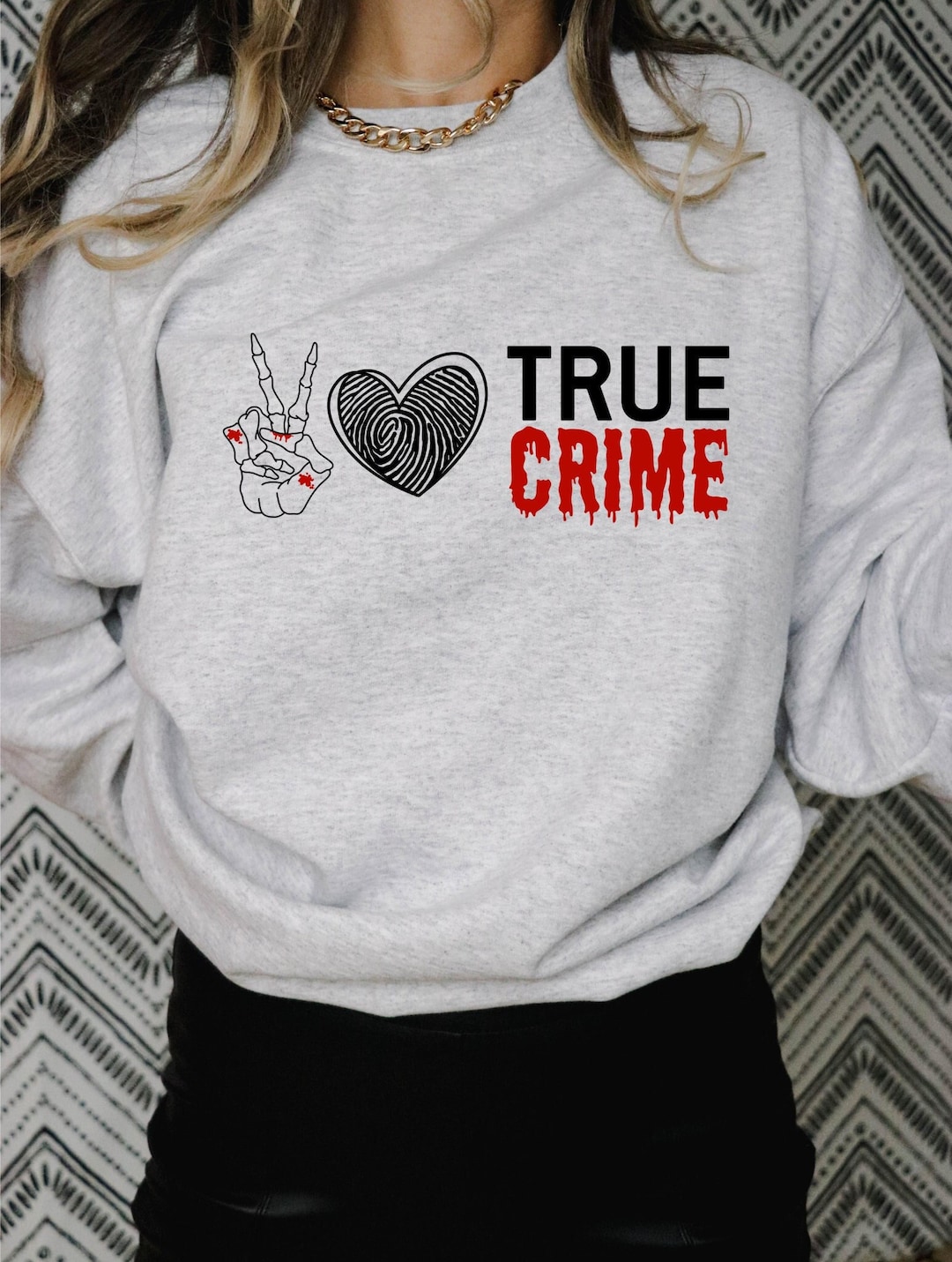 True Crime Sweatshirt True Crime Sweater Crime Junkie - Etsy
