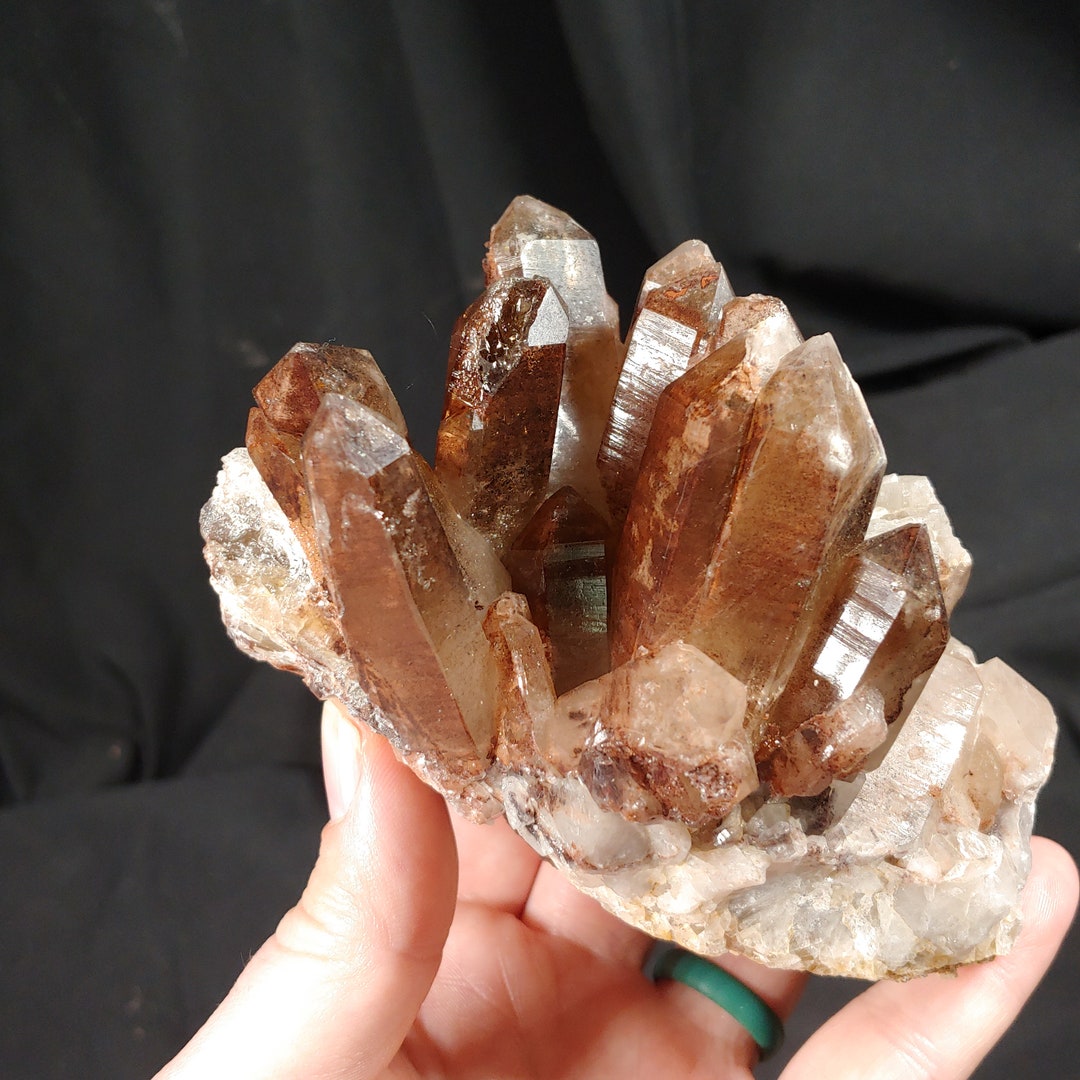 Smokey Quartz Points Cluster, With Hematite Cluster - Etsy