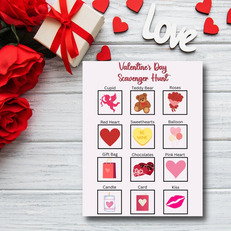 Valentine's Day Scavenger Hunt / Kids Activities / Instant Download ...