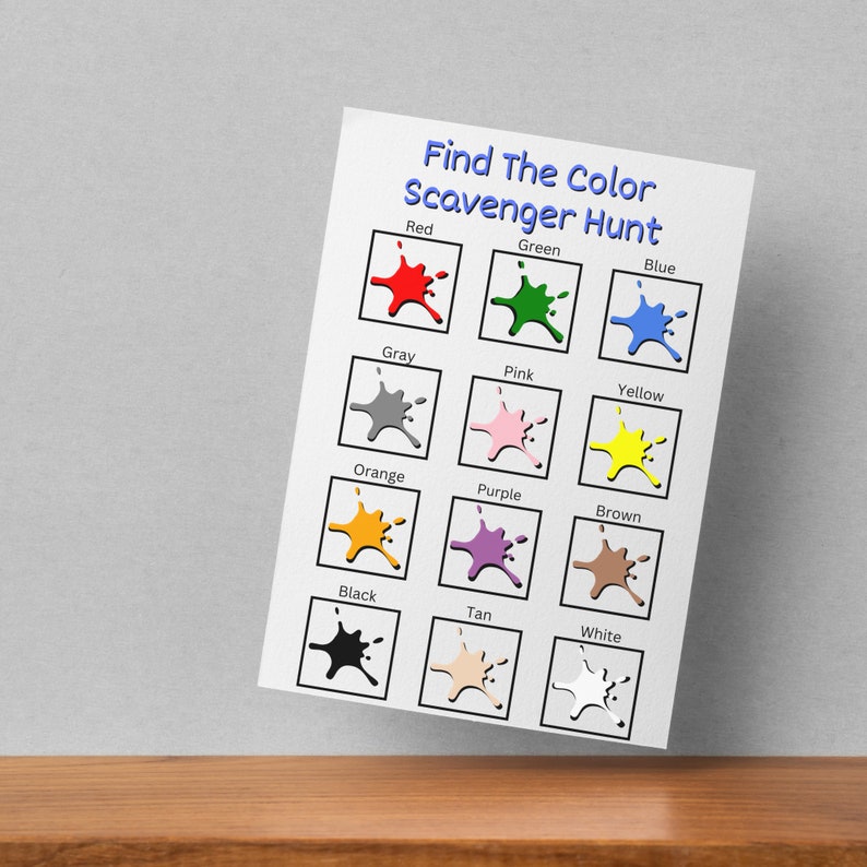 Kids Scavenger Hunt / Treasure Hunt / Find the Color Hunt - Etsy