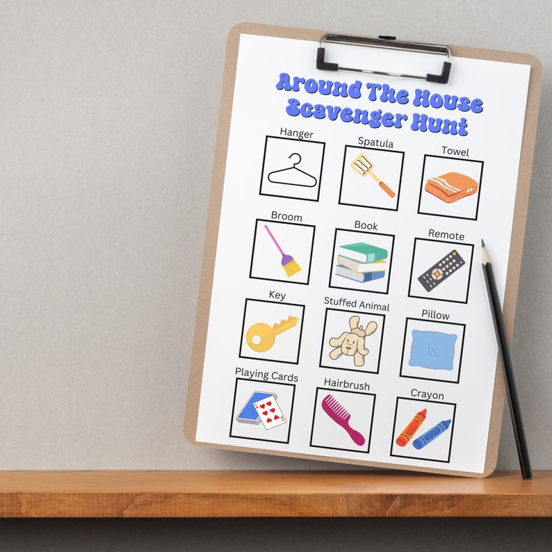 Around the House Scavenger Hunt / Kids Activities / Indoor Scavenger ...