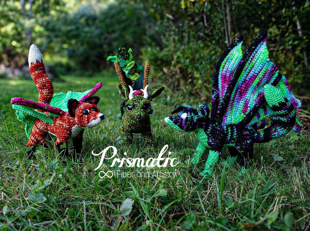 COMBO PACK Forest Dragon and Faerie Fox Amigurumi Digital Pattern ...