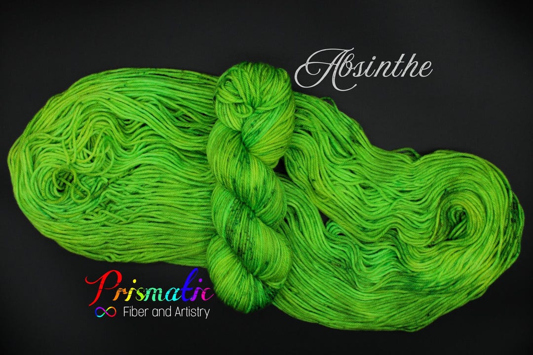 Hand Dyed Yarn, Variegated Green Yarn, "absinthe,” Merino Wool, Merino ...