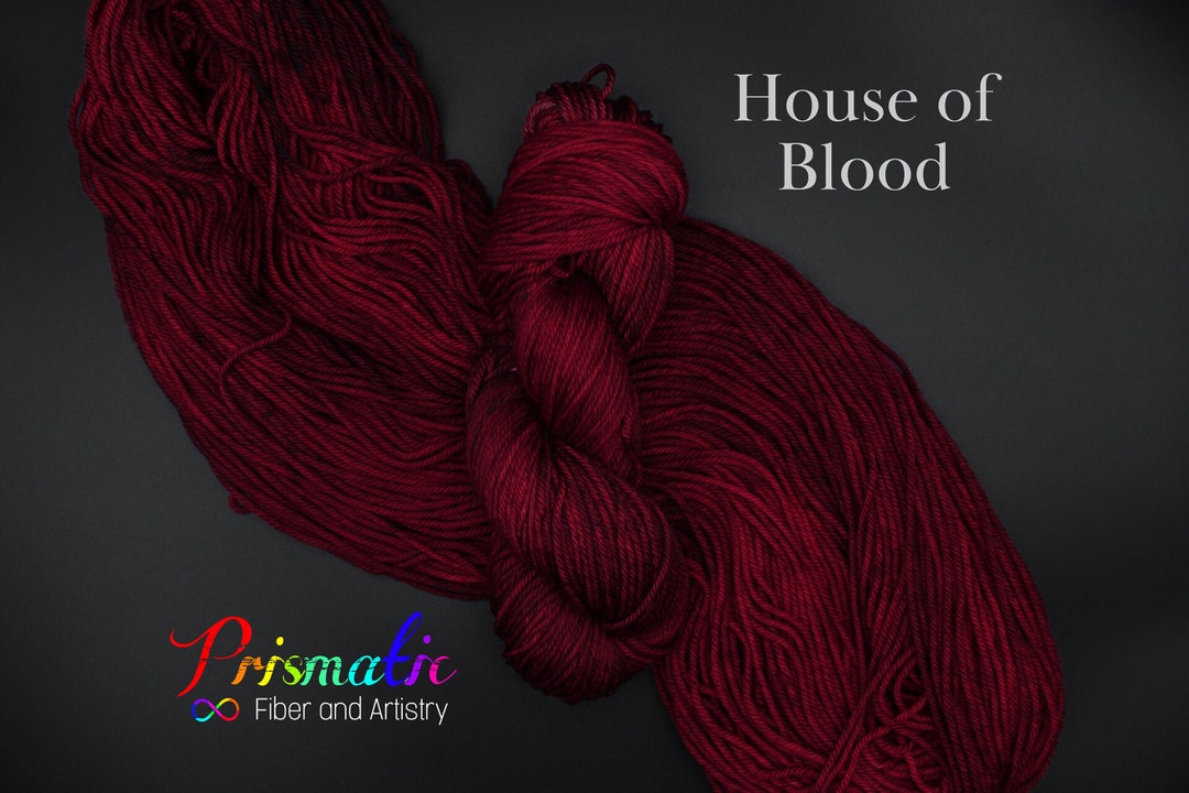 Hand Dyed Yarn, Deep Red Yarn, "house of Blood,” Merino Wool, Merino ...