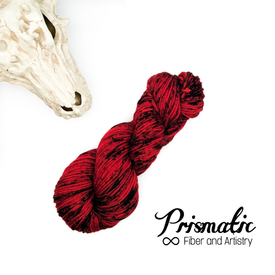 Hand Dyed Yarn, Red and Black Yarn, "blood and Ash,” Merino Wool ...