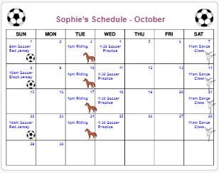 Editable Activity Calendar - Etsy