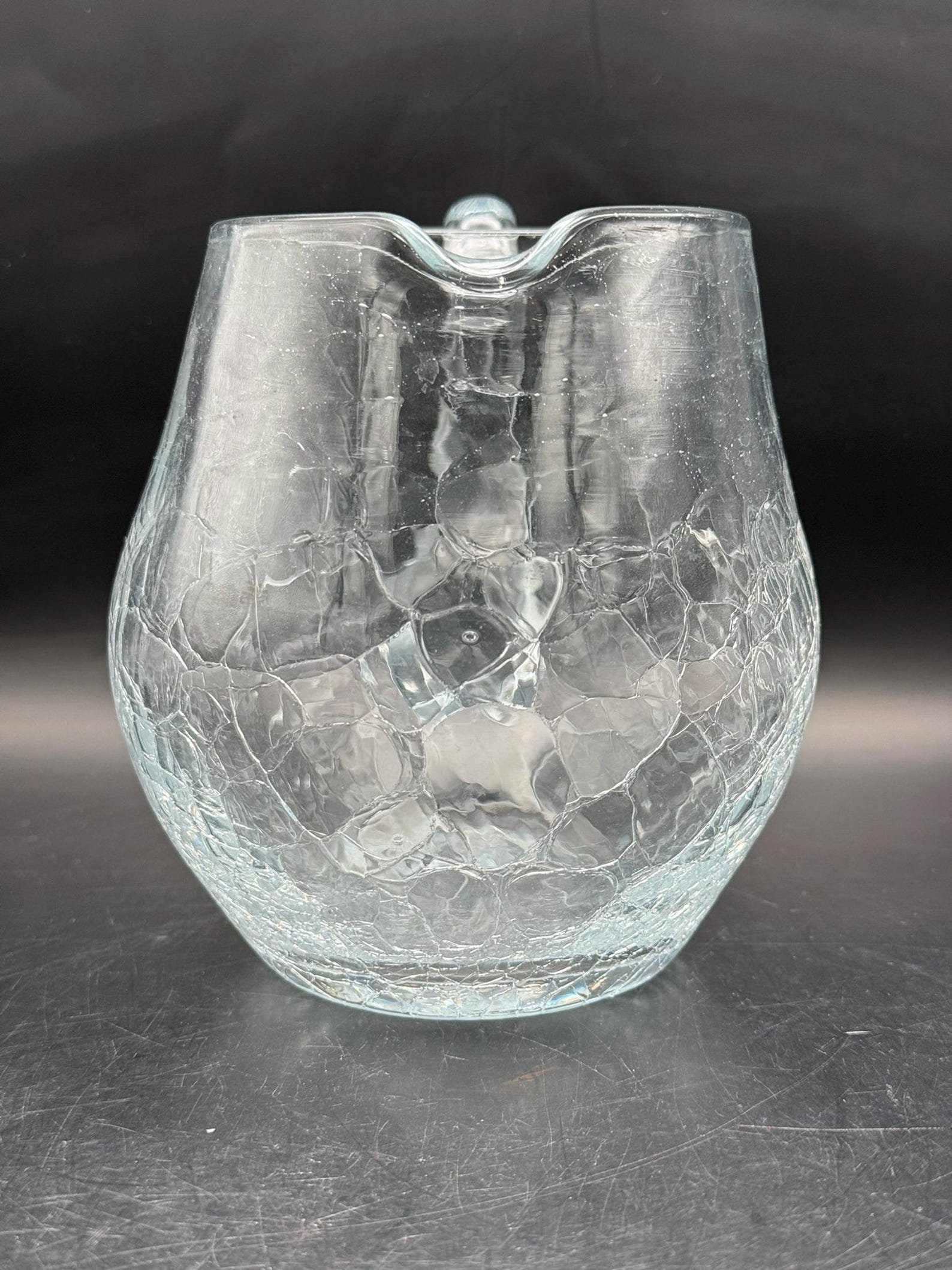 Blenko Clear Crackle Glass Pitcher #3750 - Etsy