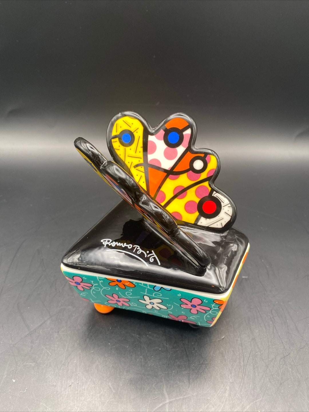Romero Britto Butterfly Trinket Box - Etsy