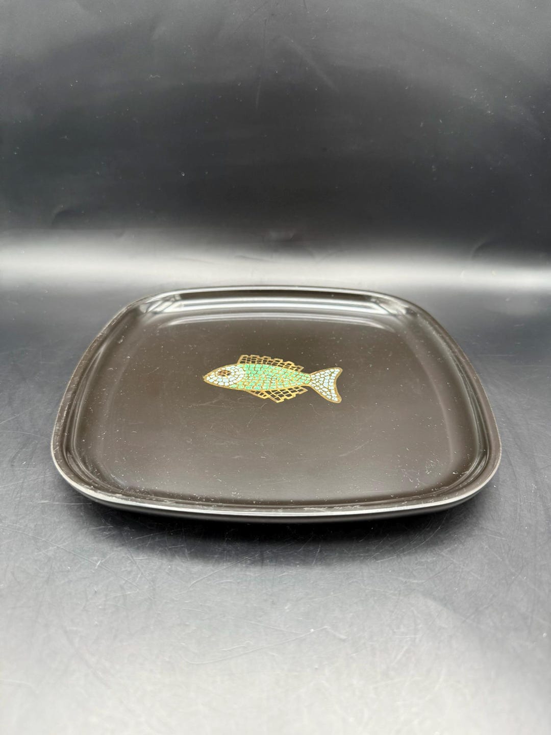 Couroc Mosaic Fish Square Tray - 8.25" Across - Etsy