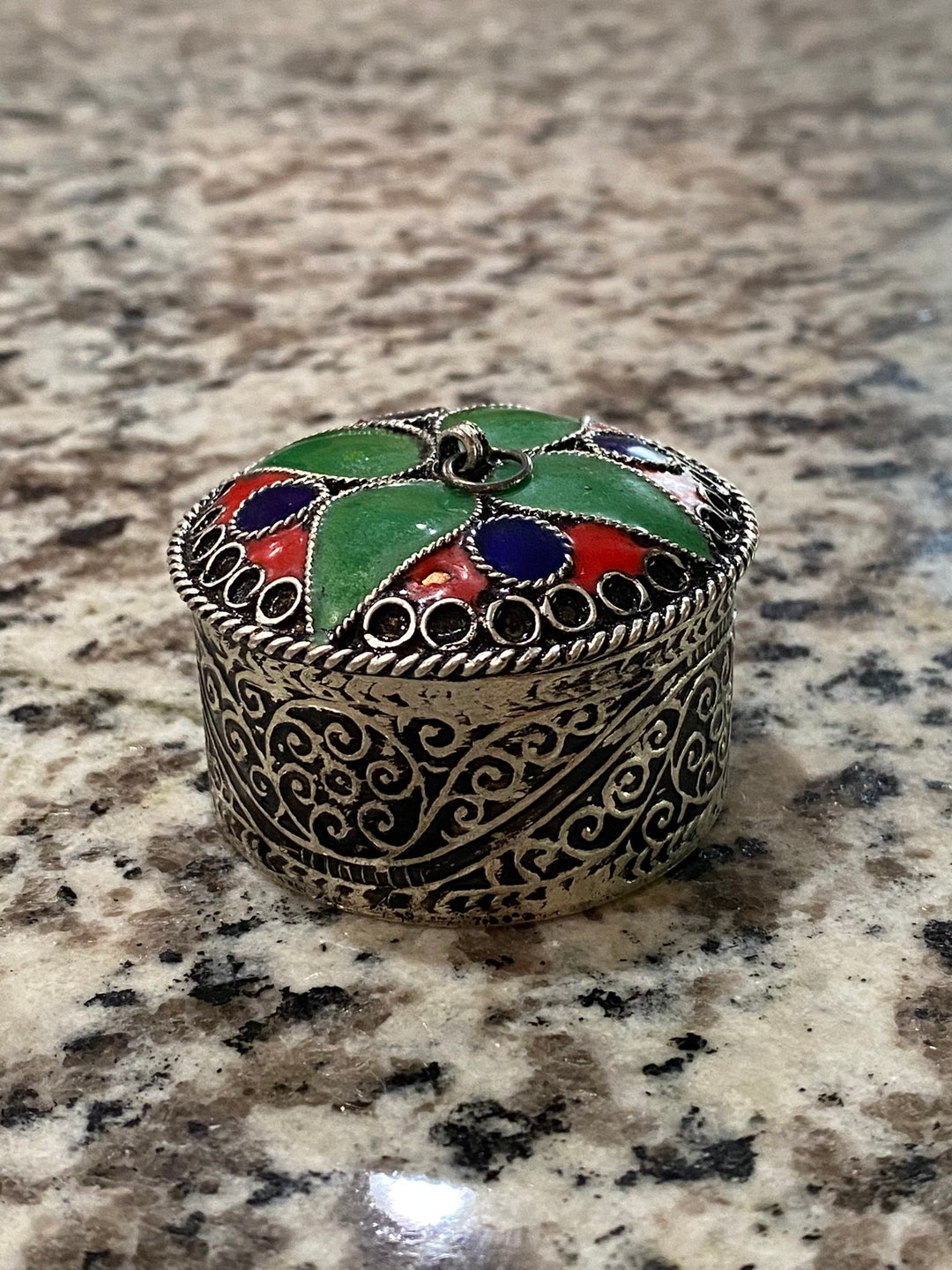 Vintage Hand Crafted Enamel Jewel/pill Box - Etsy